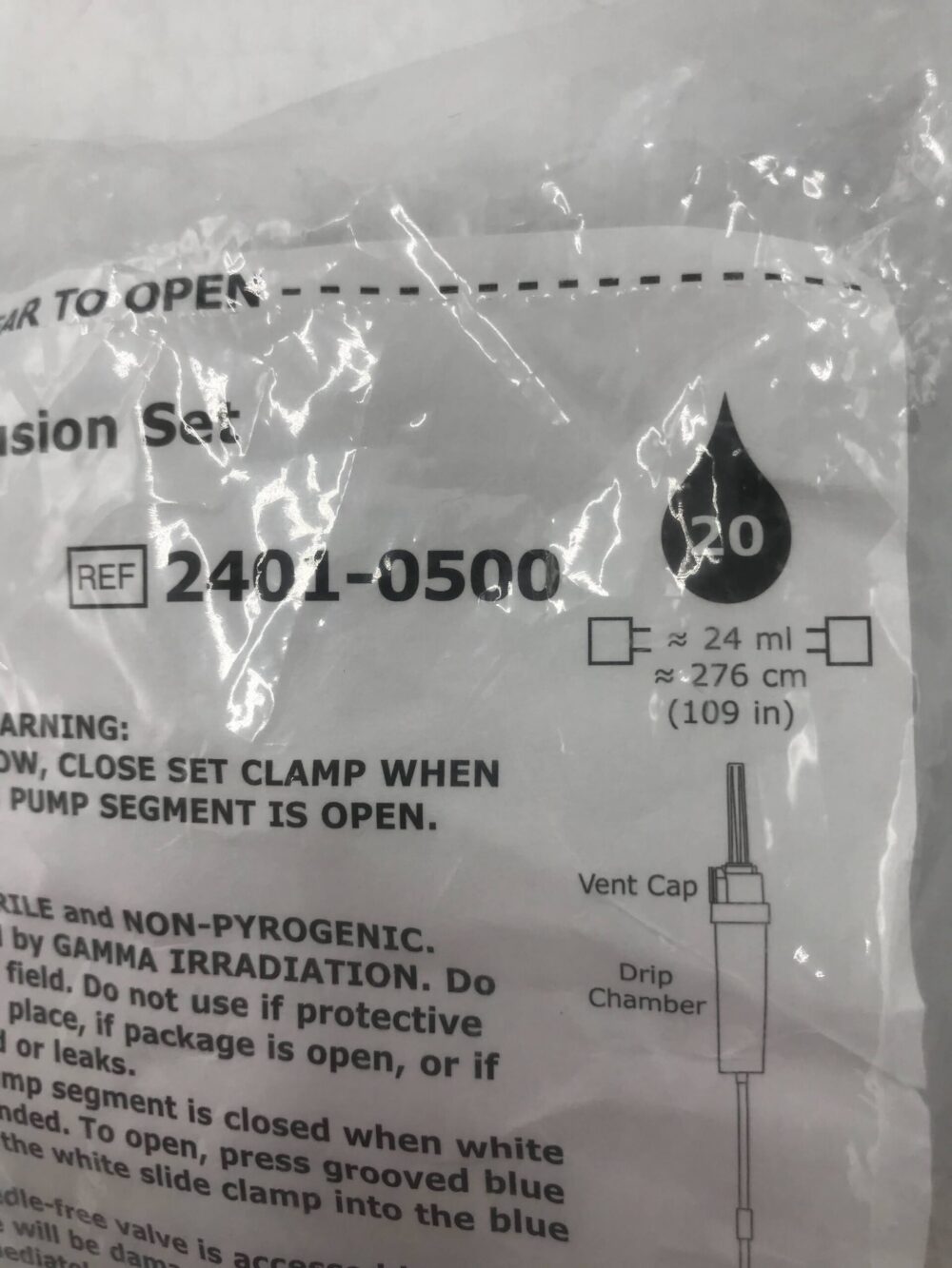 CareFusion 2401-0500 SmartSite Infusion Set 20 Drops (X) - GB TECH USA