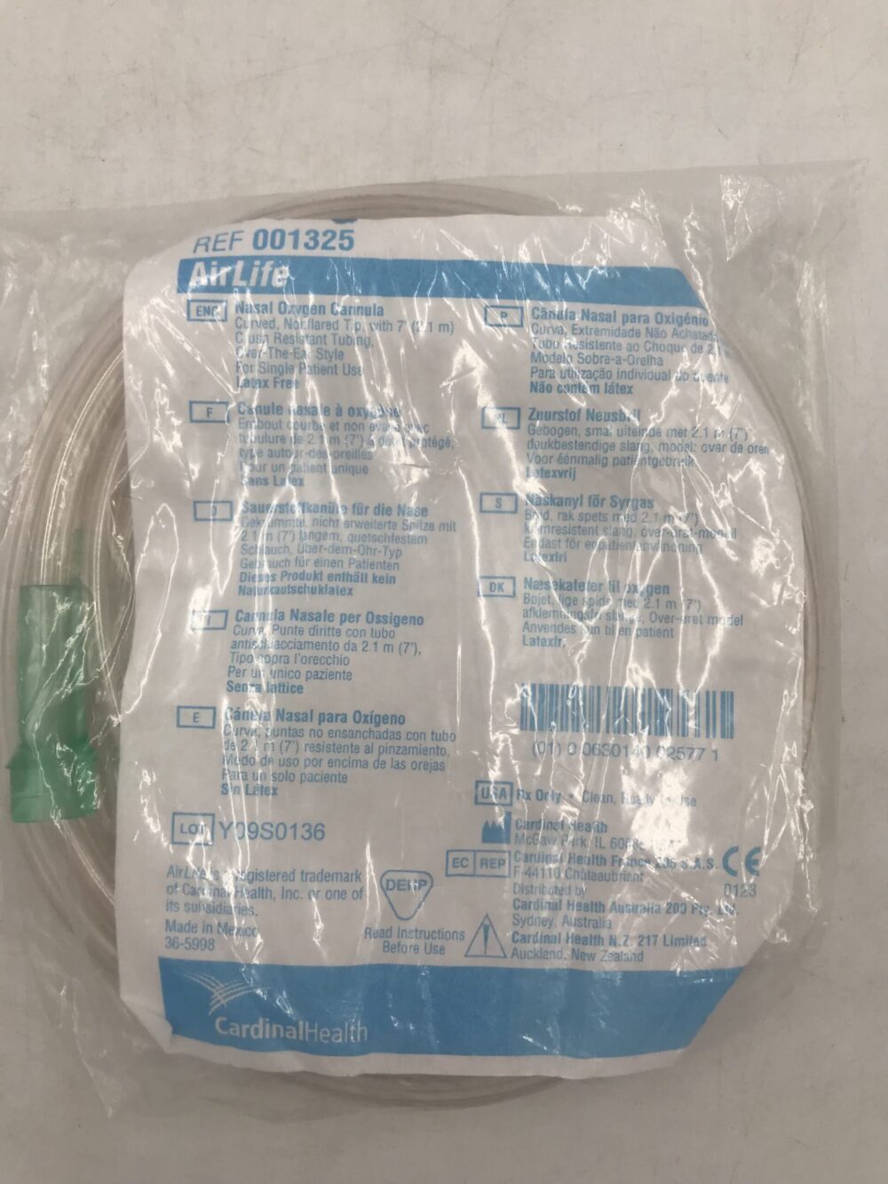 Cardinal Health 001325 Nasal Oxygen Tubing Cannula Curved Nonflared Tip ...