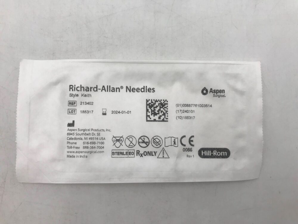 ASPEN SURGICAL 213402 Richard-Allan Surgical Needles, Style Keith (2 ...