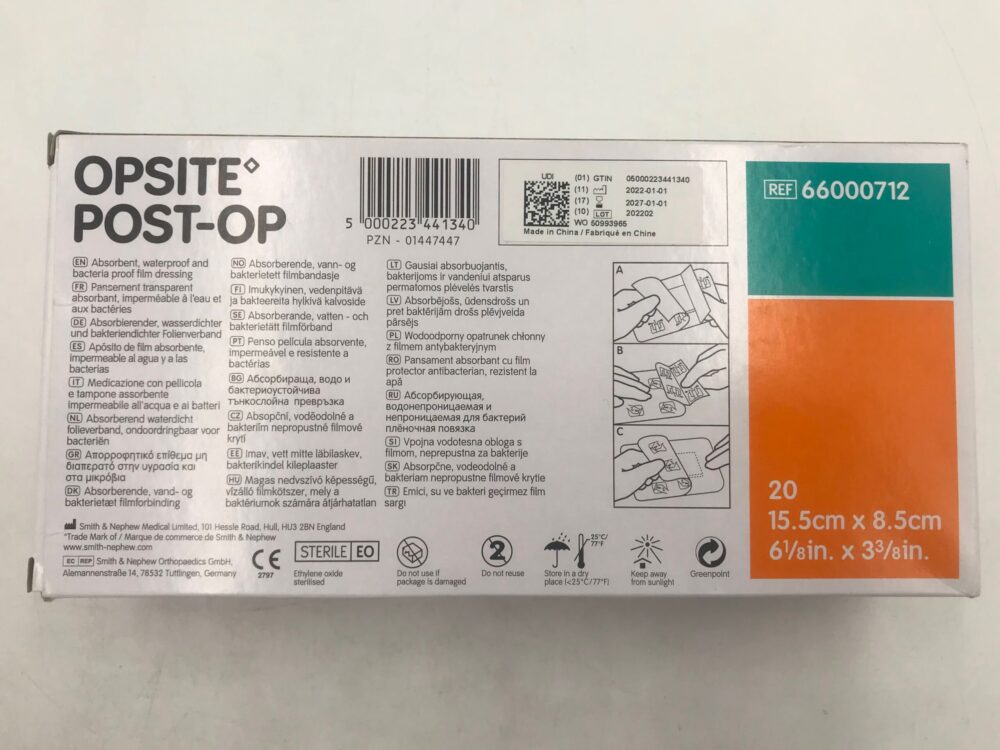 SMITH & NEPHEW 66000712 Opsite Post-Op Absorbent, Waterproof and ...