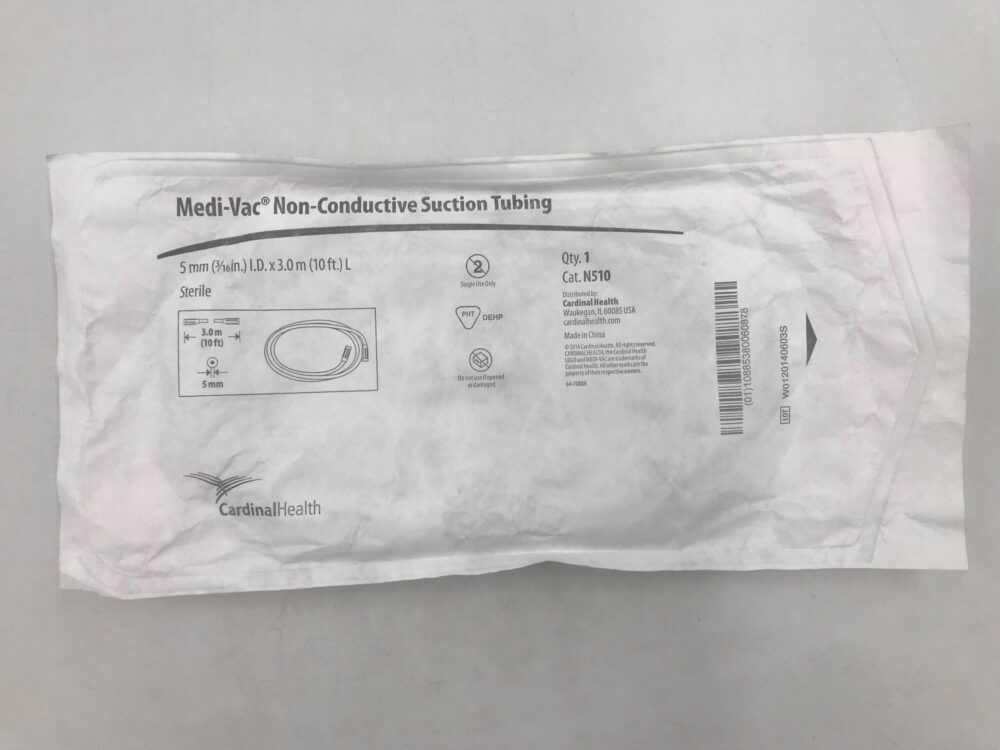 CARDINAL HEALTH N510 Medi-Vac Non-Conductive Suction Tubing 5mm x 3mm - GB TECH USA