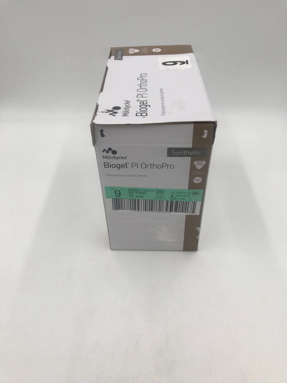 Molnlycke 47690 Biogel PI OrthoPro Polyisoprene Surgical Gloves Size 9 ...