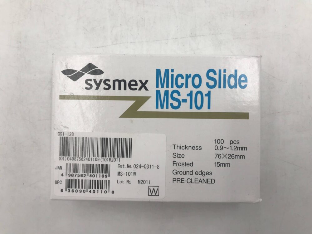 Sysmex MS-101 Micro Slide Size 76 x 26mm Frosted 15mm Ground Edges Pre ...