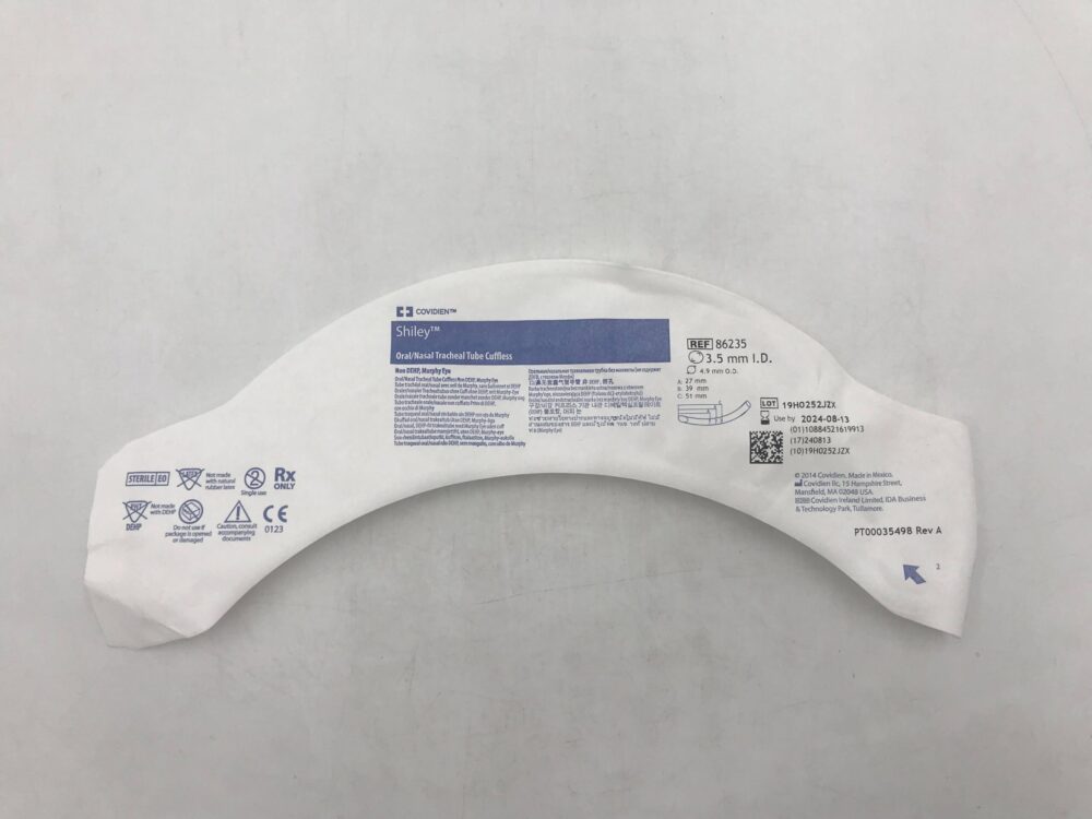 Covidien 86235 Shiley Oral/Nasal Tracheal Tube Cuffless Non Dehp Murphy ...