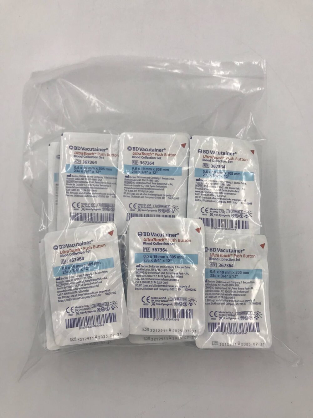 BD 367364 Vacutainer UltraTouch Push Button Blood Collection Set 23G x ...