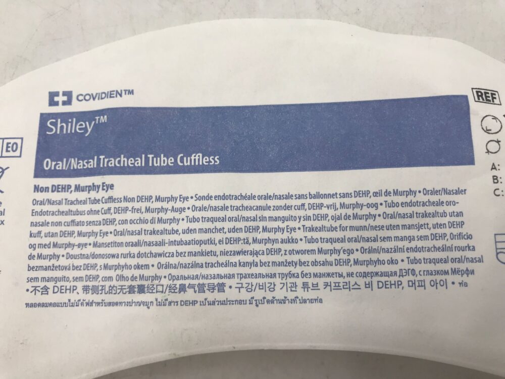 Covidien 86234 Shiley Oral/Nasal Tracheal Tube Cuffless Non DEHP Murphy ...