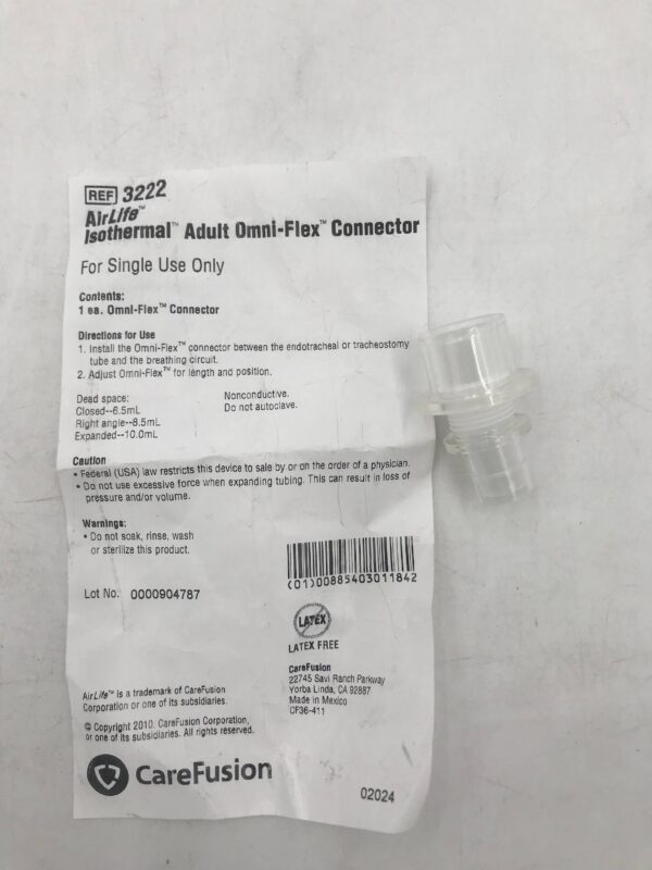 CareFusion 3222 AirLife Isothermal Adult Omni-Flex Connector – GB TECH USA