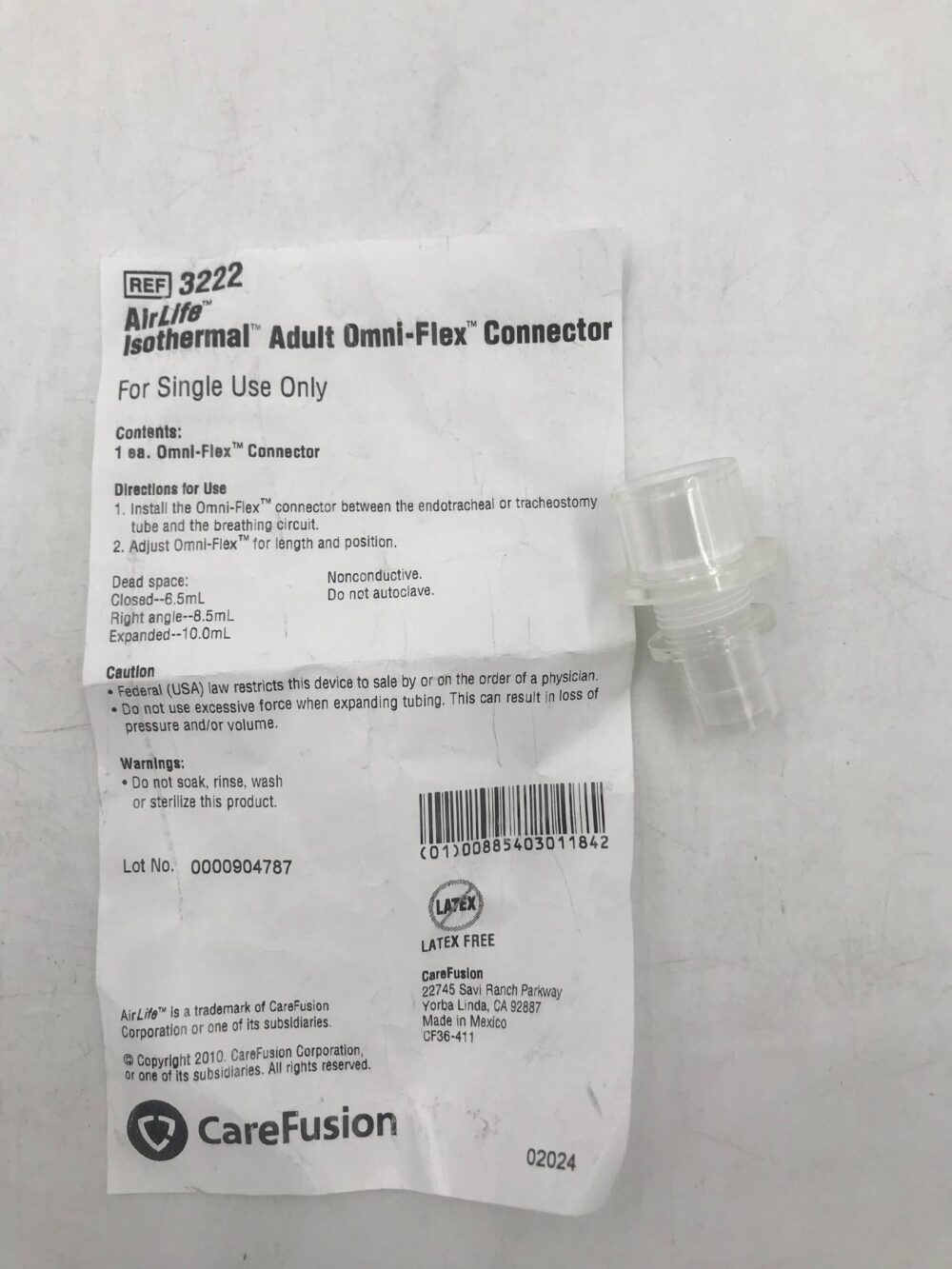 CareFusion 3222 AirLife Isothermal Adult Omni-Flex Connector - GB TECH USA