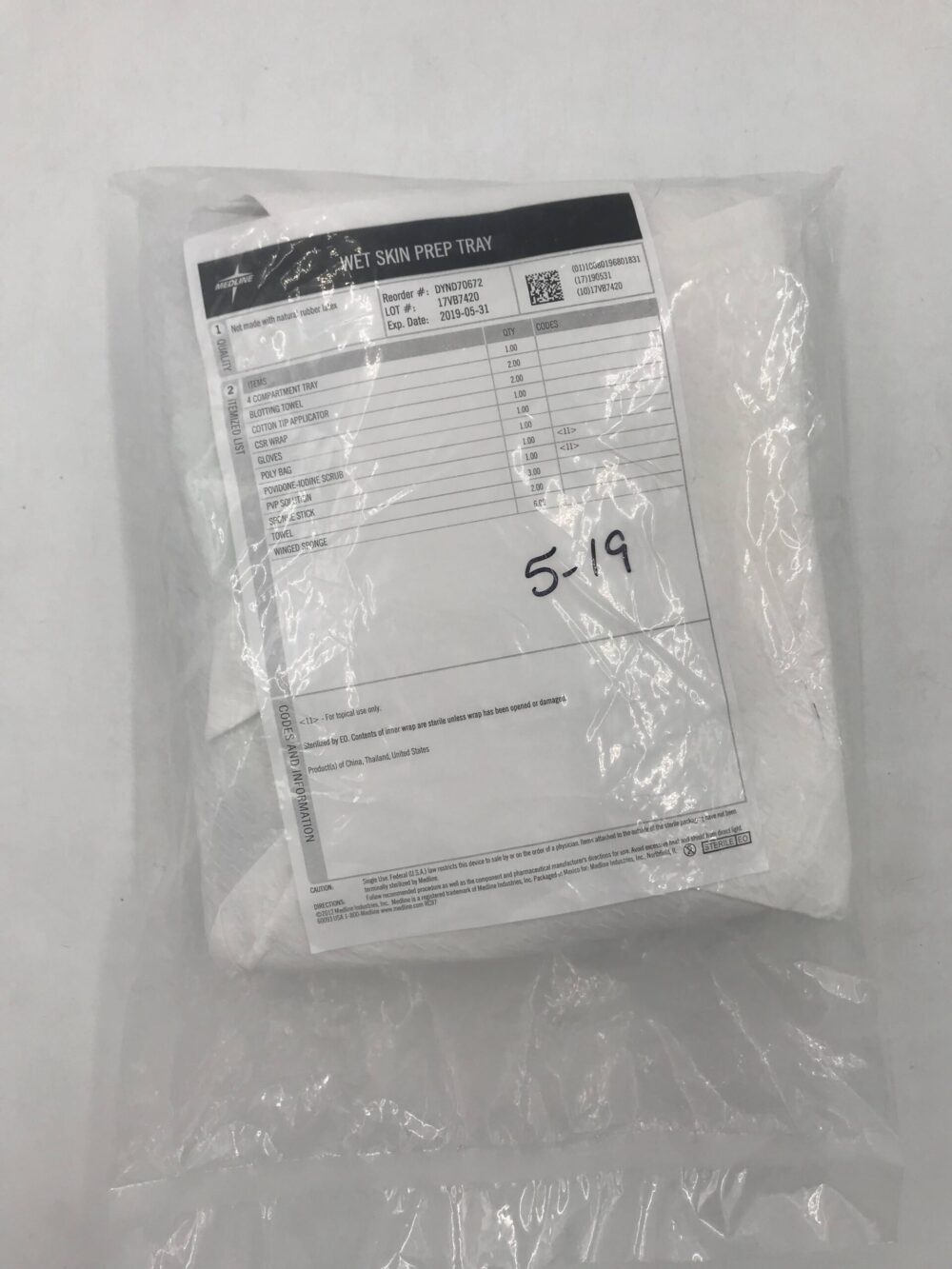 Medline DYND70672 Wet Skin Prep Tray (X) - GB TECH USA