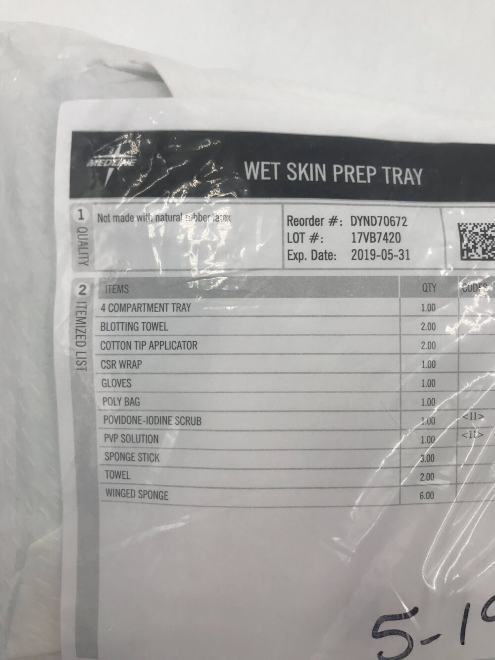 Medline DYND70672 Wet Skin Prep Tray (X) - GB TECH USA