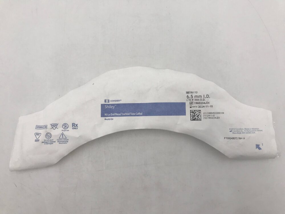 Covidien 86110 Shiley Hi-Lo Oral/Nasal Tracheal Tube Cuffed Murphy Eye ...