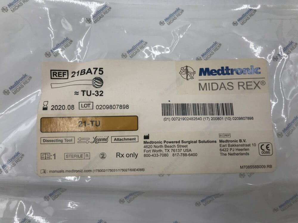 Medtronic 21BA75 Midas Rex Dissecting Tool Legend Attachment 21-TU ≈TU ...