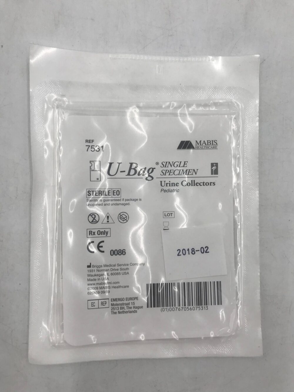 Briggs Medical 7531 Mabis U-Bag Single Specimen Urine Collectors Pediatric (X) - GB TECH USA