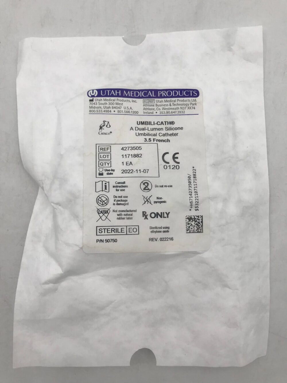 Utah Medical 4273505 Umbili-Cath A Dual-Lumen Silicone Umbilical ...