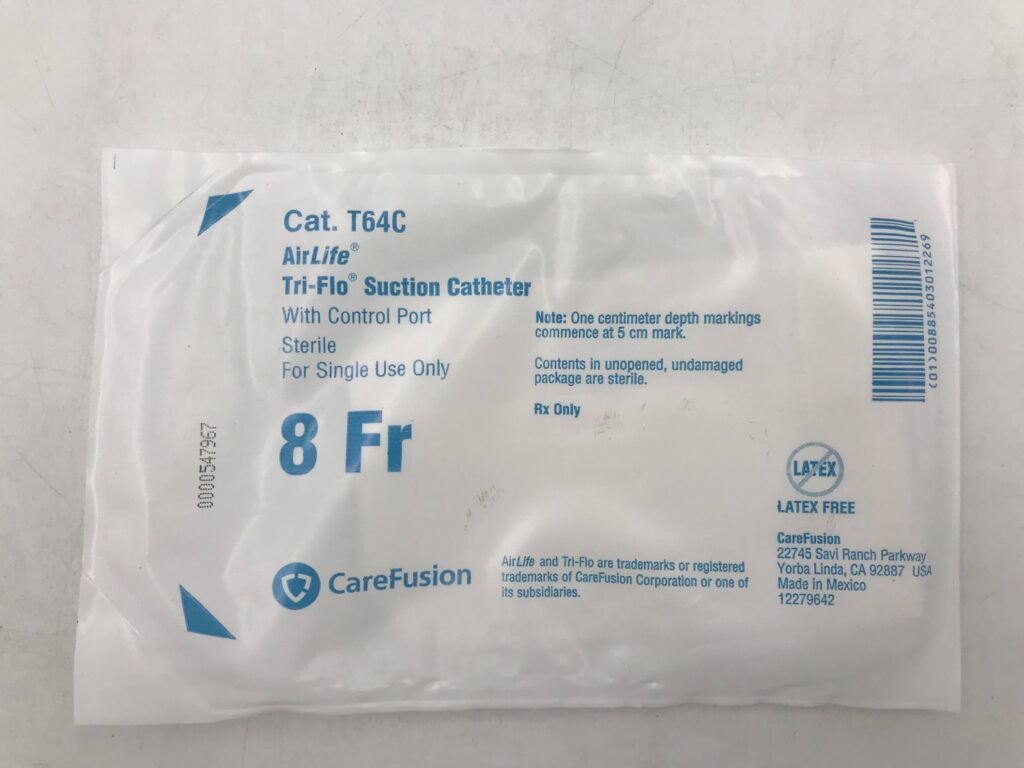 CareFusion T64C CardinalHealth/Allegiance AirLife Tri-Flo Suction Catheter with Control Port 8F ...