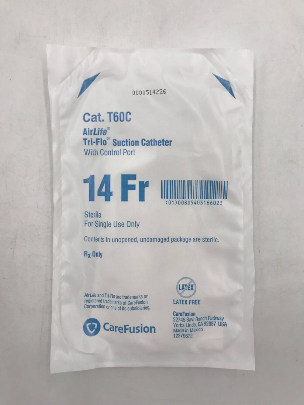 CareFusion T60C AirLife Tri-Flo Suction Catheter with Control Port 14Fr ...