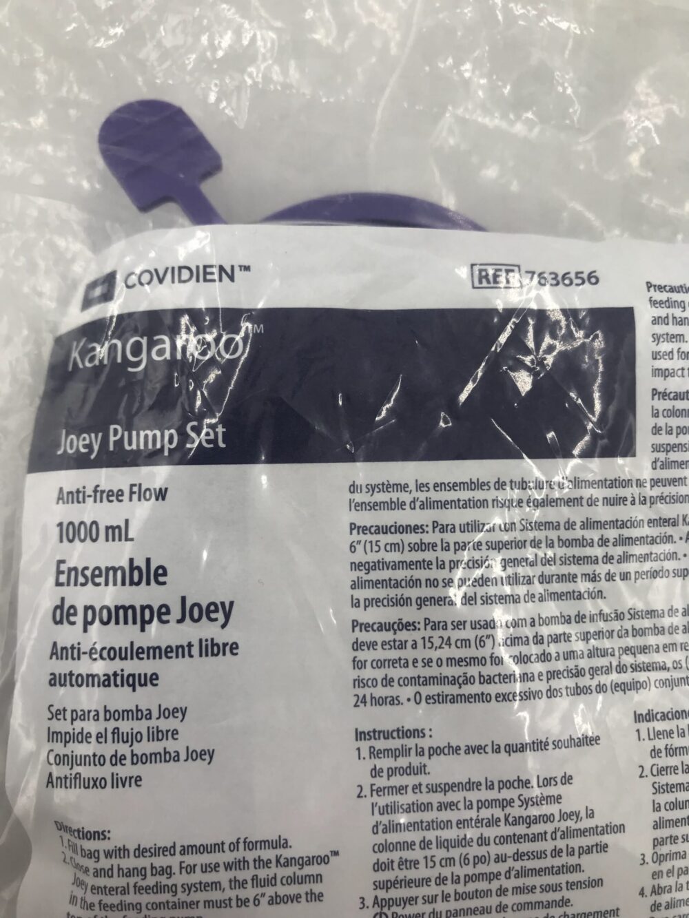 Covidien 763656 Kangaroo Joey Pump Set Anti-Free Flow 1000mL (X) - GB ...
