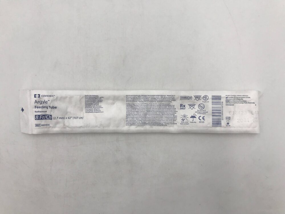 Covidien 460406 Argyle Feeding Tube Radiopaque 8Fr/Ch (2.7mm) x 42 ...