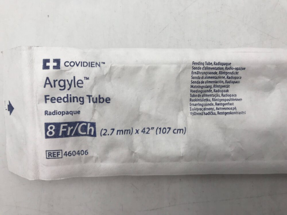 Covidien 460406 Argyle Feeding Tube Radiopaque 8Fr/Ch (2.7mm) x 42 ...