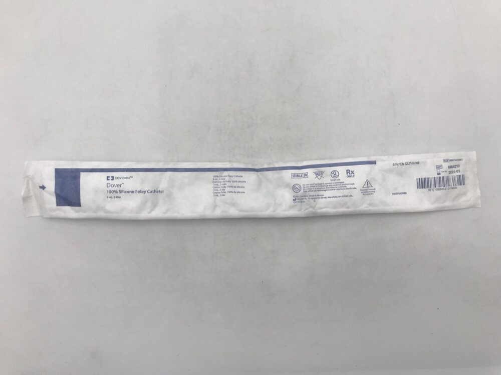 Covidien 8887603085 Dover 100% Silicone Foley Catheter 3mL 2-Way 8Fr/Ch (2.7mm) (X) - GB TECH USA