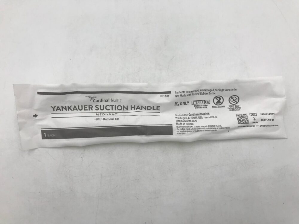 CARDINAL HEALTH K86 Yankauer Suction Handle Medi-Vac w/ Bulbous Tip ...
