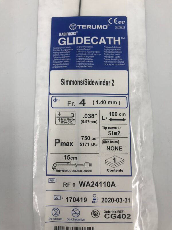 Terumo CG402 RadiFocus GlideCath Simmons/Sidewinder 2 Angiographic ...