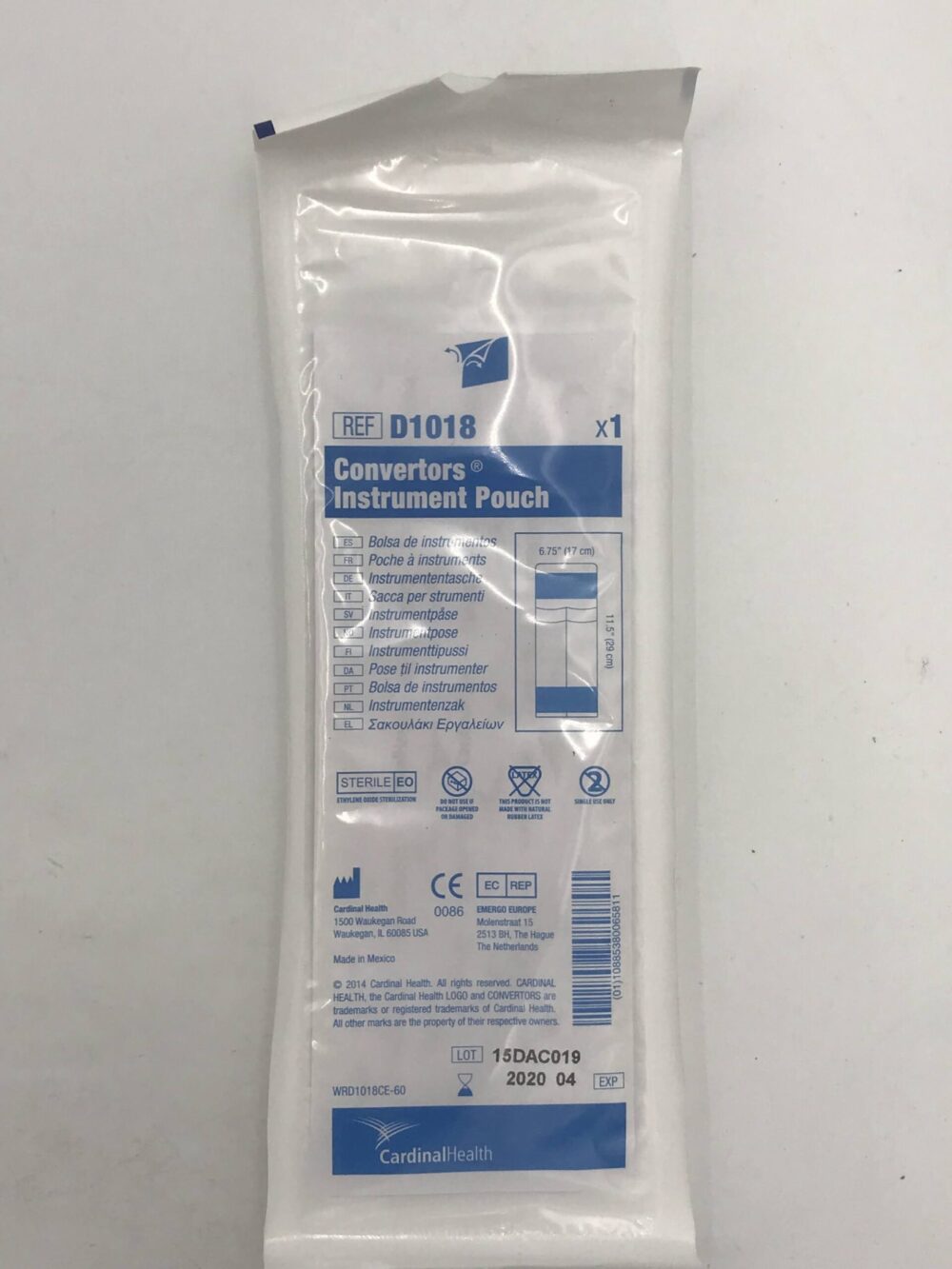 Cardinal Health D1018 Convertors Instrument Pouch 6.75" x 11.5" (X ...