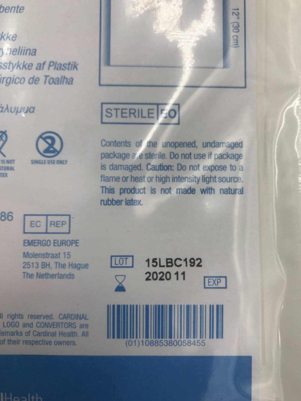 Cardinal Health D1000 Convertors Towel Drape 18" x 12" (X) - GB TECH USA