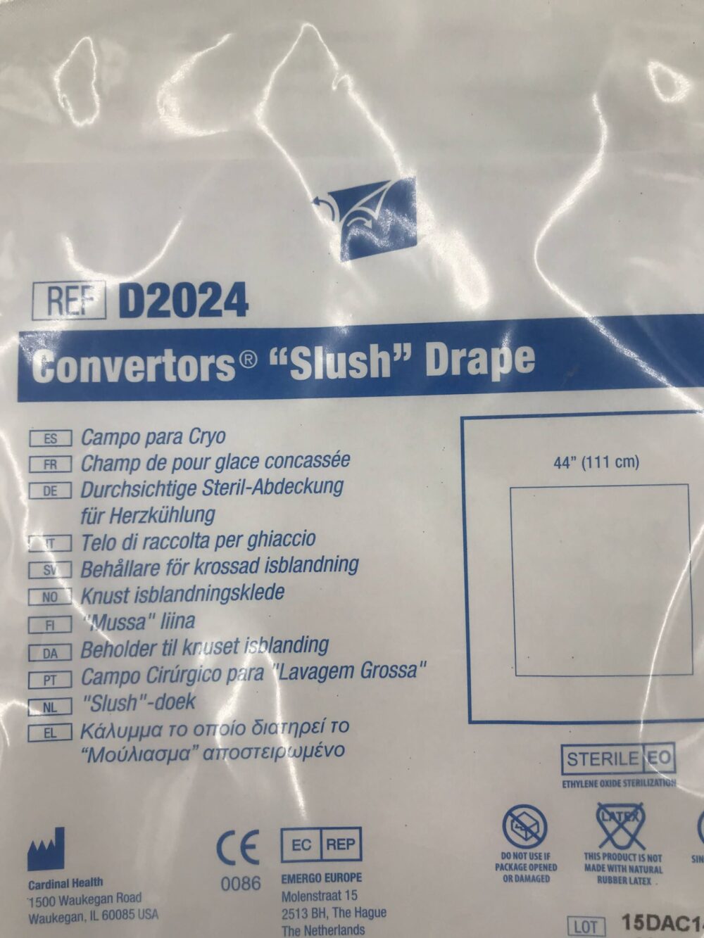 Cardinal Health D2024 Convertors Slush Drape 44" x 48" (X) - GB TECH USA