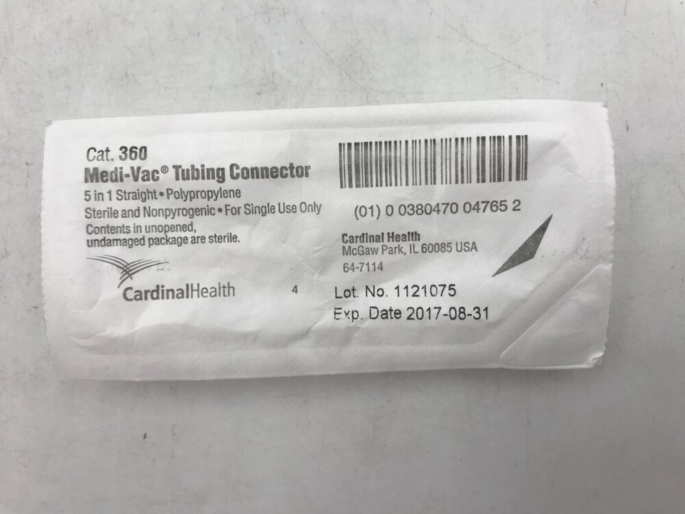 Cardinal Health 360 Medi-Vac Tubing Connector 5 in 1 Straight (X) - GB ...