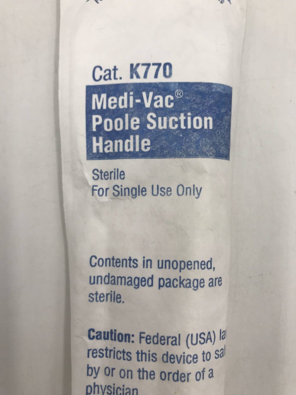 Cardinal Health K770 Medi-Vac Poole Suction Handle - GB TECH USA