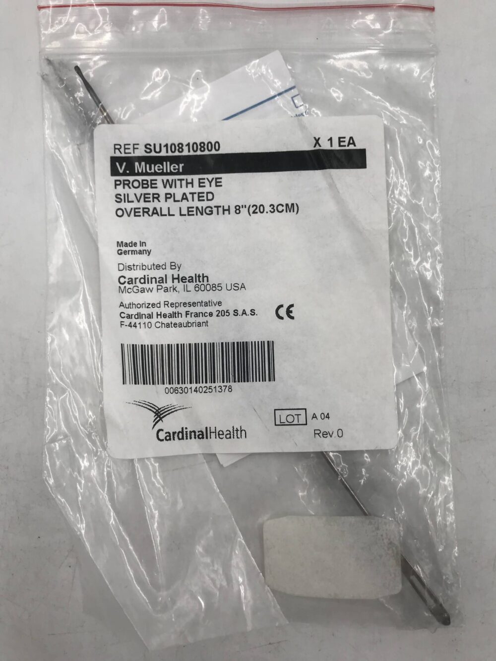 Cardinal Health SU10810800 V.Mueller Probe with Eye Silver Plated ...