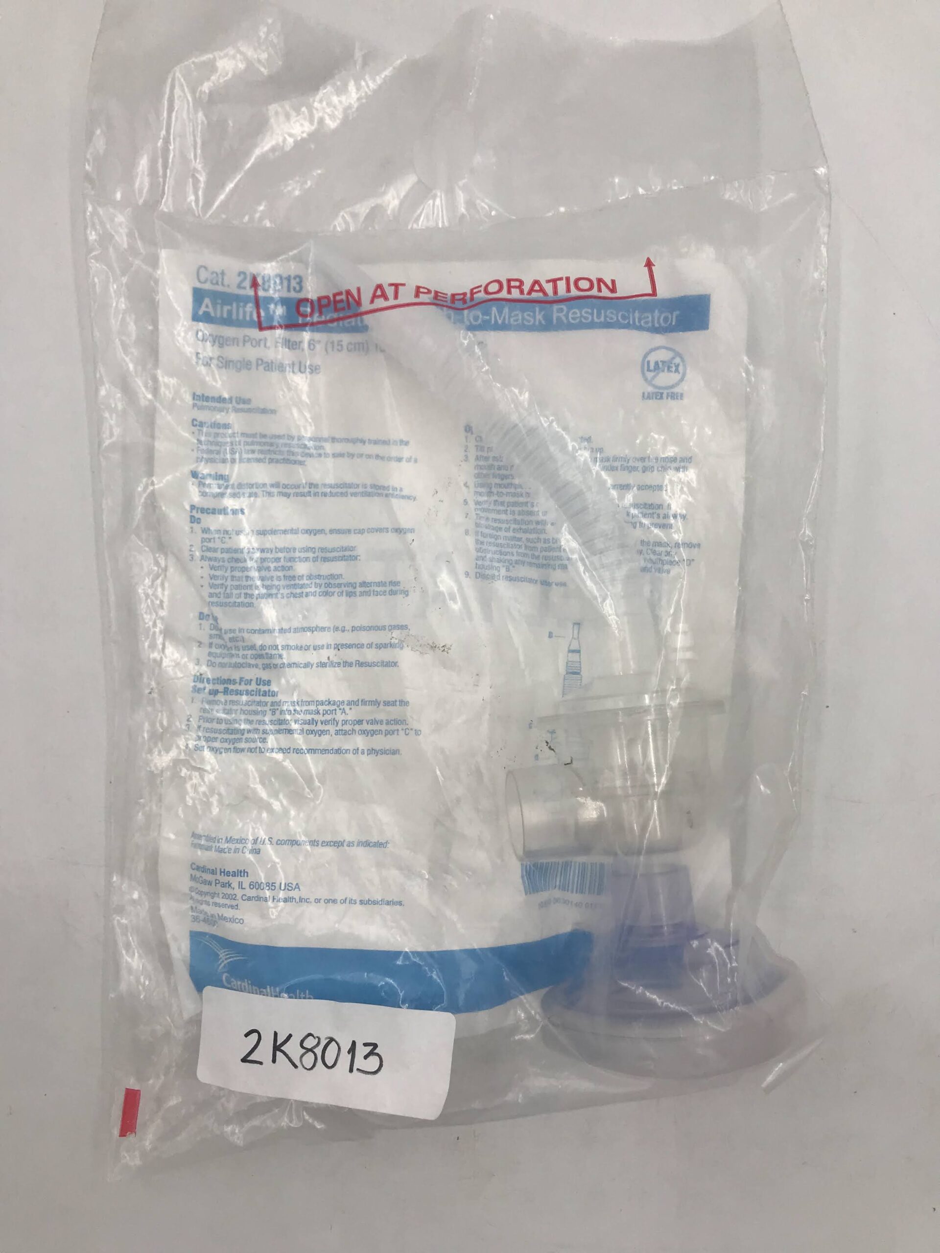 Cardinal Health 2K8013 AirLife Pediatric Mouth to Mask Resuscitator ...