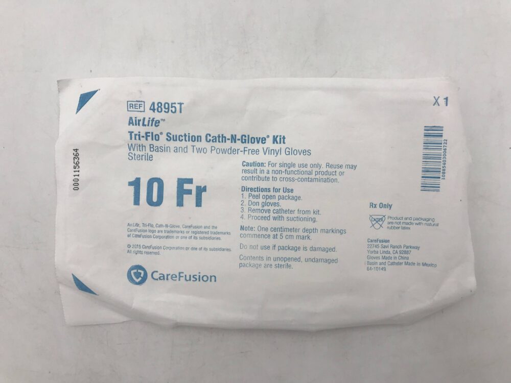 CareFusion 4895T AirLife Tri-Flo Suction Cath-N-Glove Kit 10Fr - GB ...