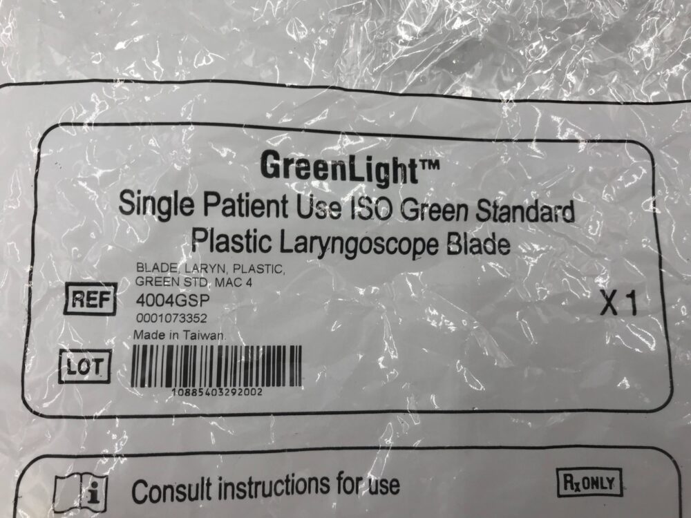 CareFusion 4004GSP GreenLight Single Patient Use ISO Green Standard ...