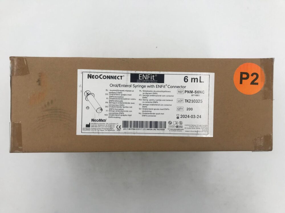 NeoMed PNM-S6NC NeoConnect Oral/Enteral Syringe w/ ENFit Connector 6mL (200/Case)(X) - GB TECH USA