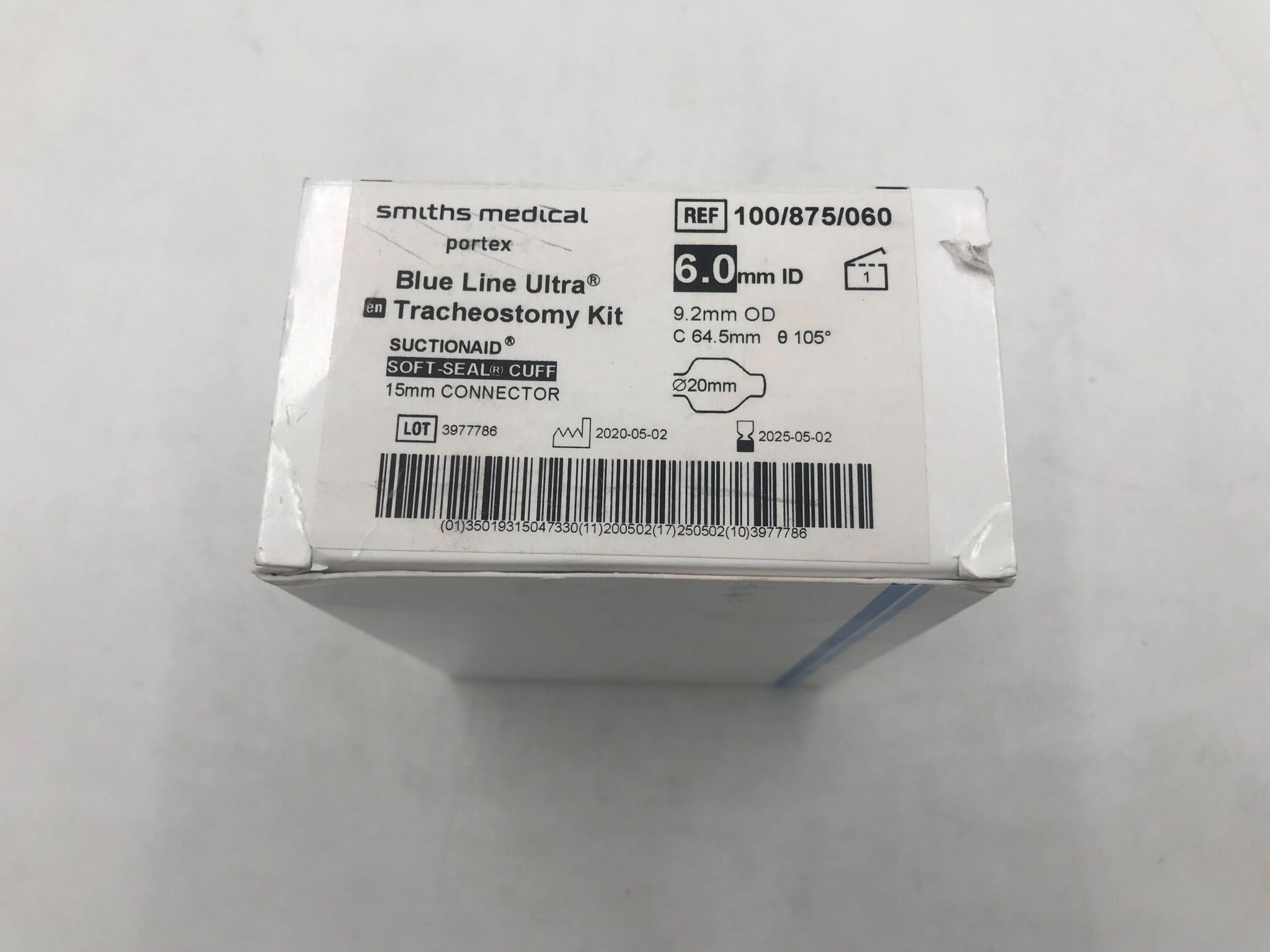SMITHS MEDICAL 100/875/060 Portex Tracheostomy Kit Suctionaid Soft Seal ...