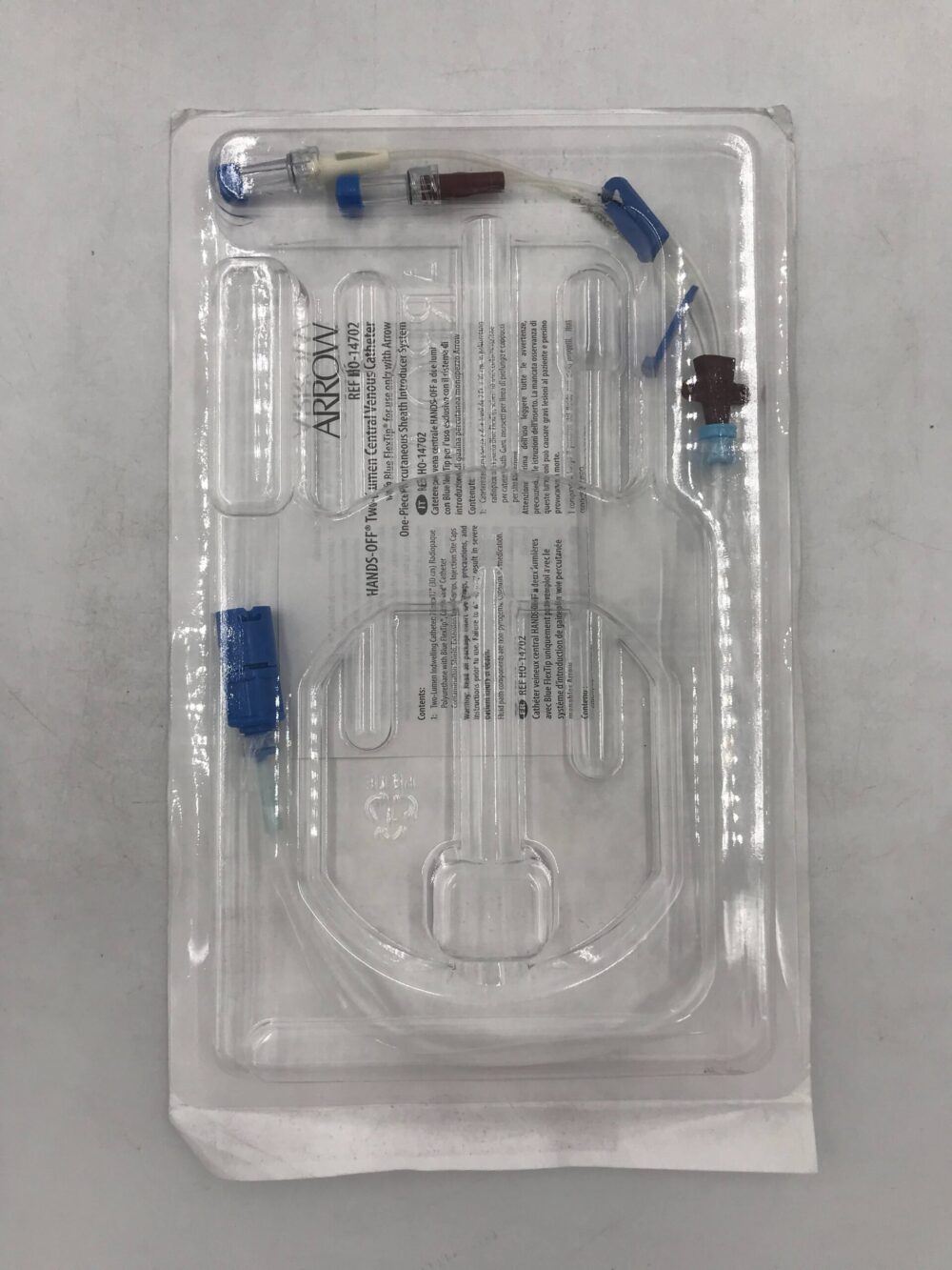 ARROW HO-14702 Hands-Off Two-Lumen Central Venous Catheter w/ Blue ...