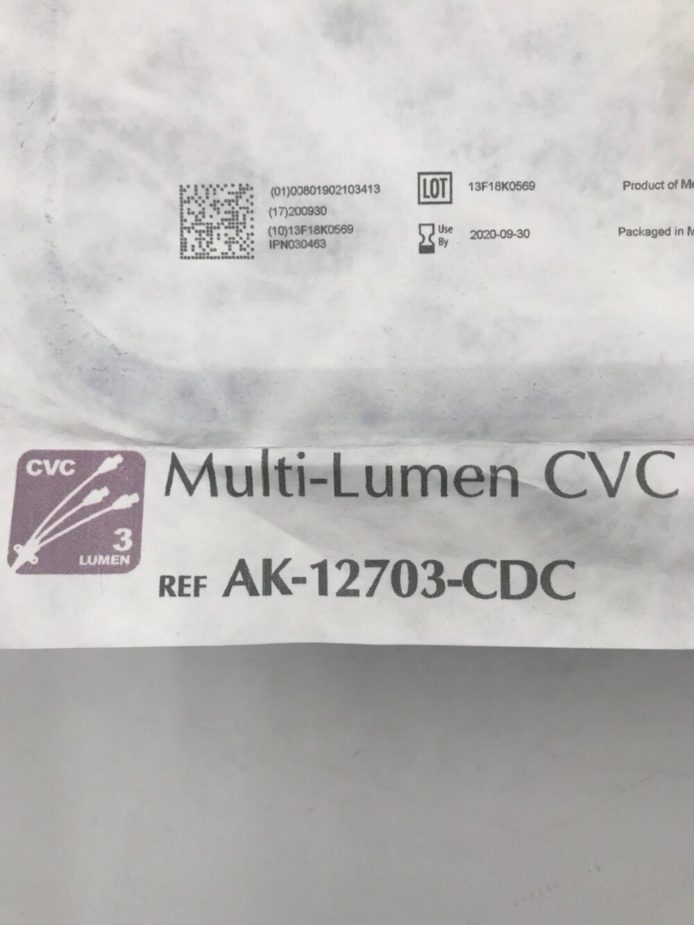 ARROW AK-12703-CDC Multi-Lumen CVC Kit w/Blue FlexTip Catheter 7F(X ...