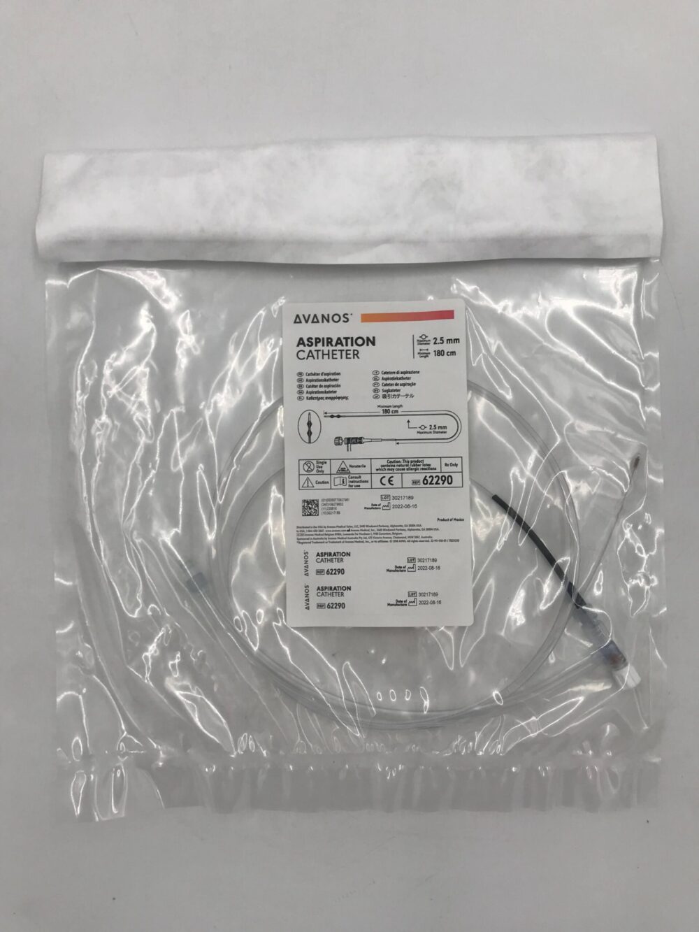 AVANOS 62290 Aspiration Catheter 2.5mm x 180cm - GB TECH USA
