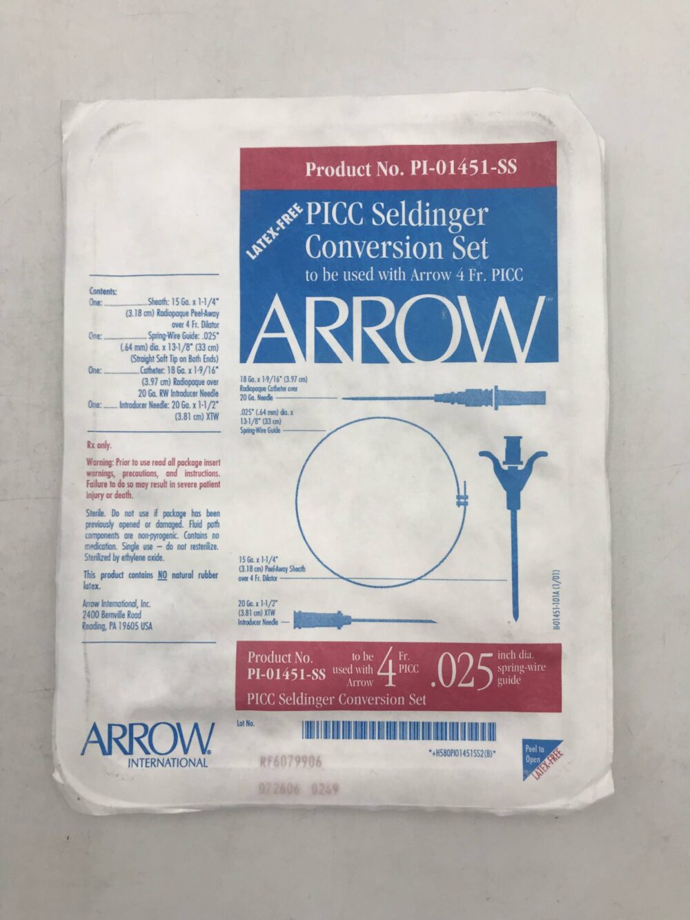 ARROW PI-01451-SS PICC Seldinger Conversion Set 4F x .025in(X) - GB ...
