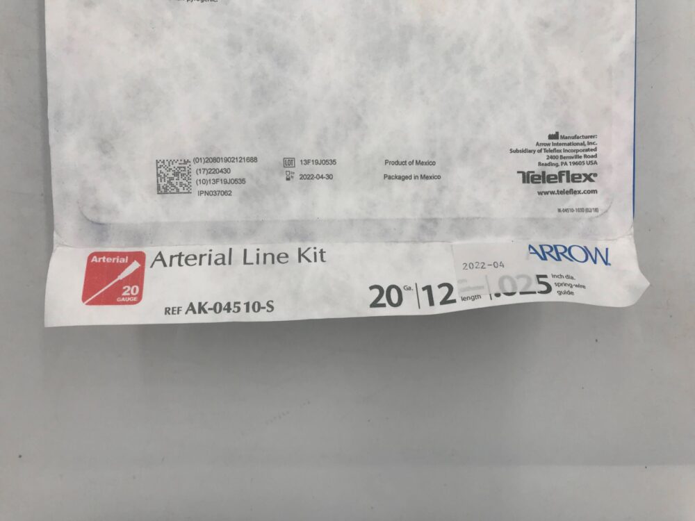 ARROW AK-04510-S Arterial Line Kit 20Ga x 12cm x .025in(X) - GB TECH USA