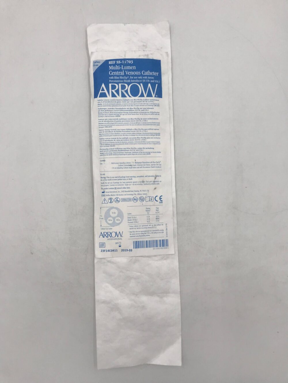 ARROW SS-14703 Multi-Lumen Central Venous Catheter 7F(X) - GB TECH USA