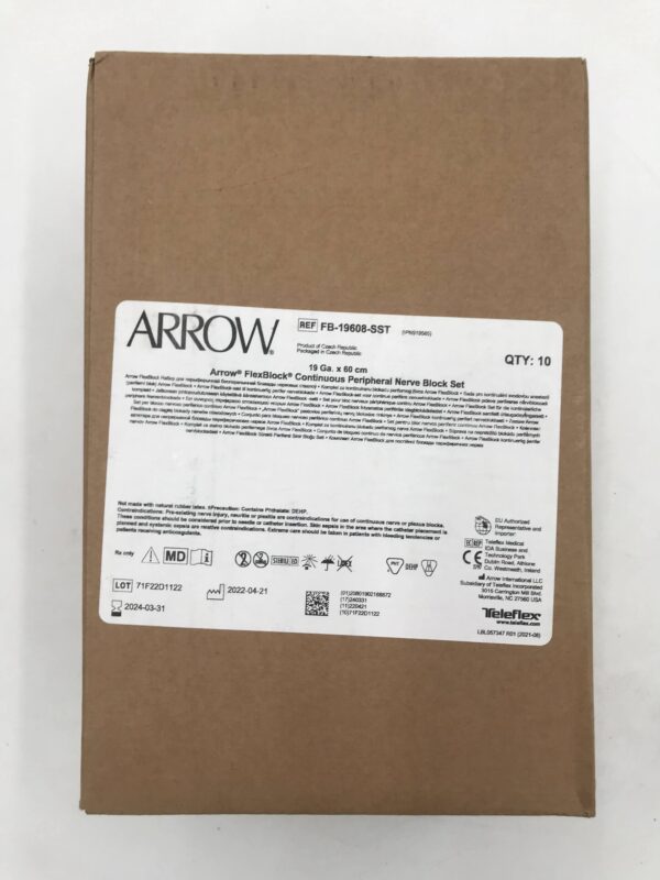 ARROW FB-19608-SST FlexBlock Continuous Peripheral Nerve Block Set 19Ga ...