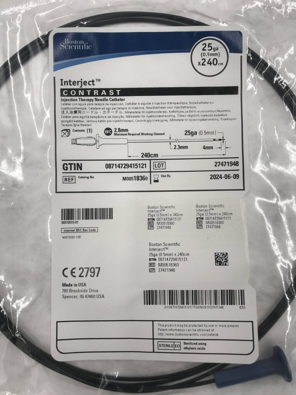 BOSTON SCIENTIFIC 1836 Interject Contrast Injection Therapy Needle ...