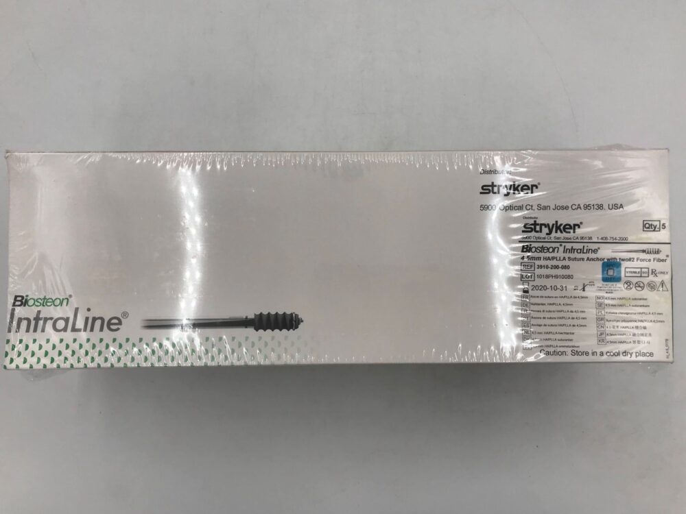 STRYKER 3910-200-080 Biosteon IntraLine HA/PLLA Sutura Anchor w/ Two #2 ...