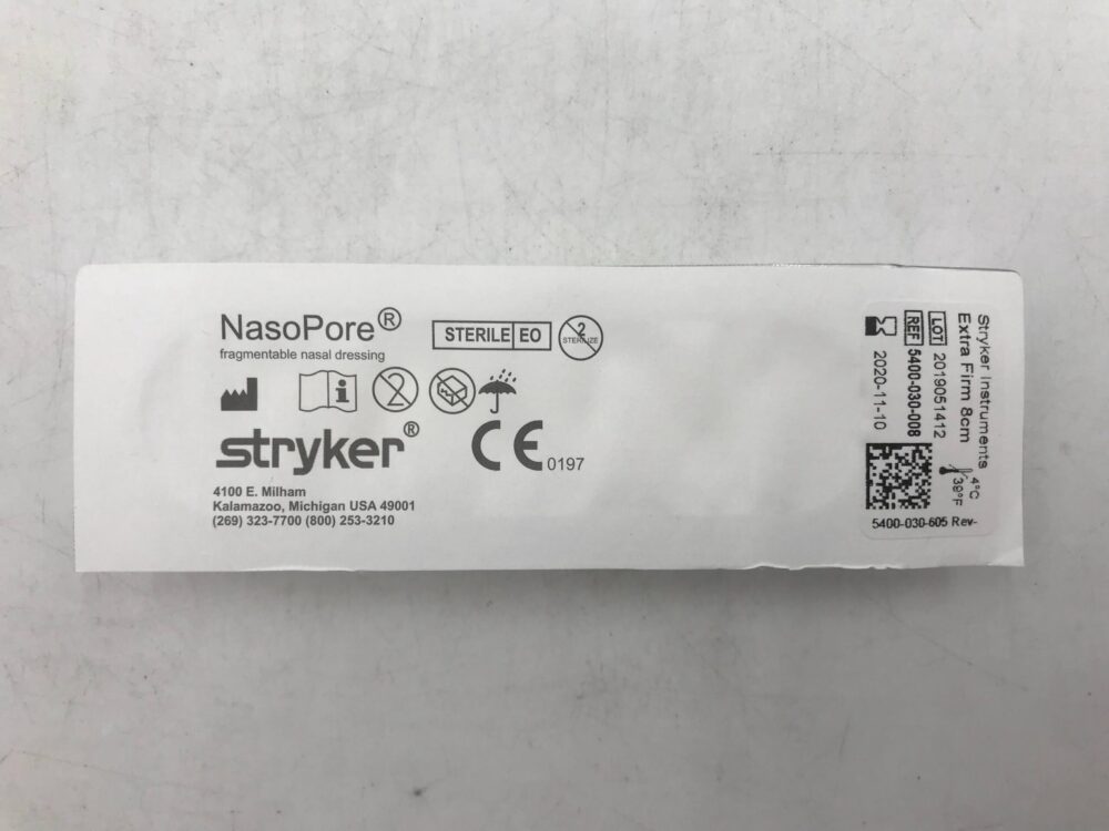 STRYKER 5400-030-008 NasoPore Fragmentable Nasal Dressing, Extra Firm ...
