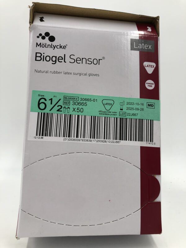 Molnlycke 30665 Biogel Sensor Natural Rubber Latex Surgical Gloves Size ...