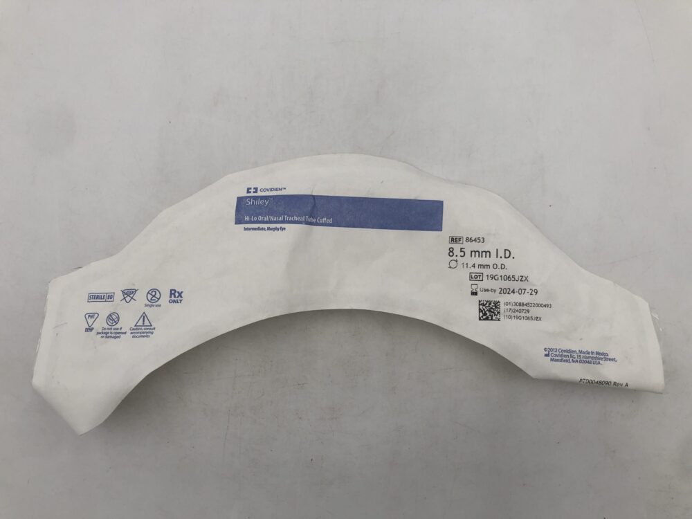 Covidien 86453 Shiley Hi-Lo Oral/Nasal Tracheal Tube Cuffed ...