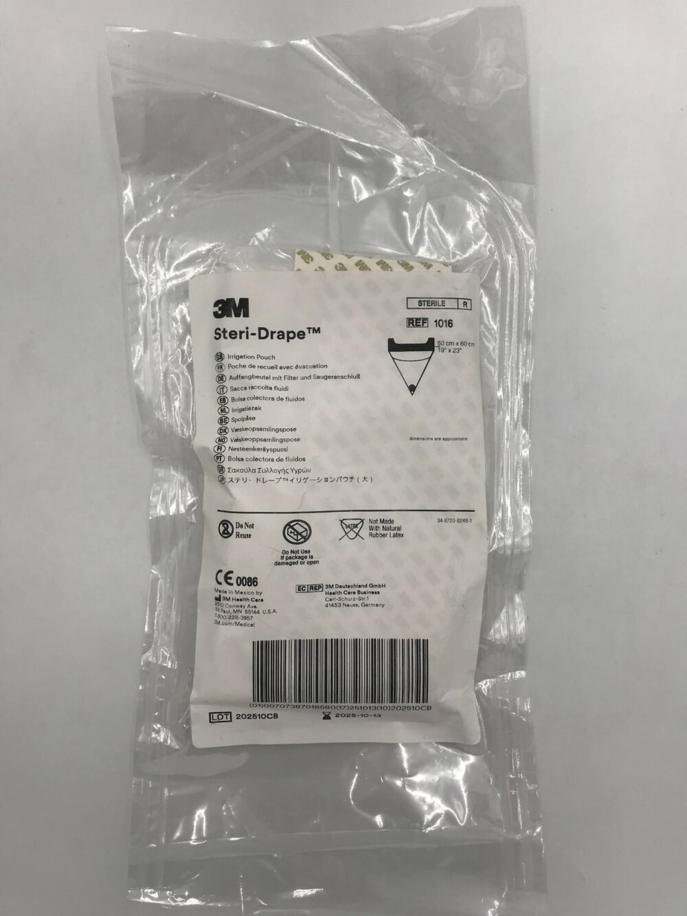 3M 1016 Steri-Drape Irrigation Pouch 50mm x 60cm (19″ x 23″) - GB TECH USA